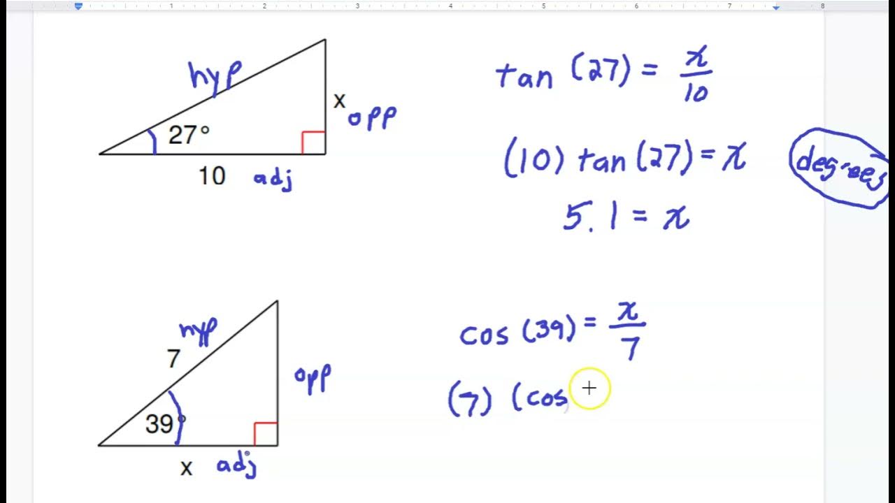 Finding Side Lenghts using Trig Ratios - YouTube