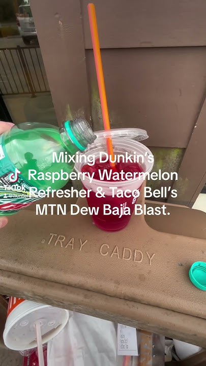 Mixed Taco Bell’s MTN Dew Baja Blast & the Dunkin Raspberry Watermelon Refresher - YouTube