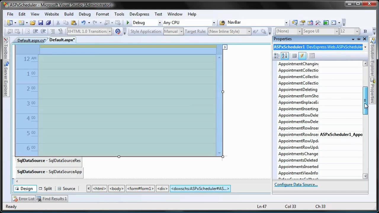 ASPxScheduler - Binding to MS SQL Server to Modify Data - YouTube