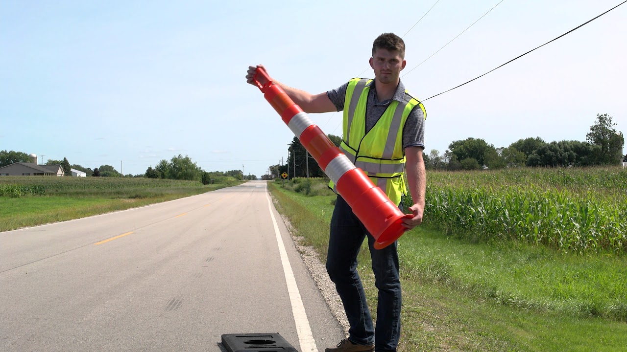 Traffic Channelizer Impact Demo - YouTube