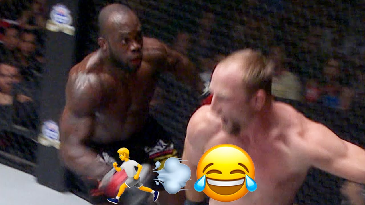 Why Are You Running?! 😂 Melvin Manhoef vs. Brock Larson Was MADNESS ...