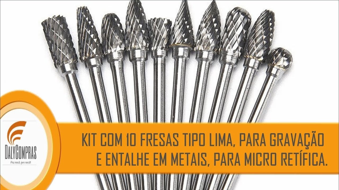 10 Fresa Lima Tungstenio Gravação Broca Mini Retifica Dremel - YouTube