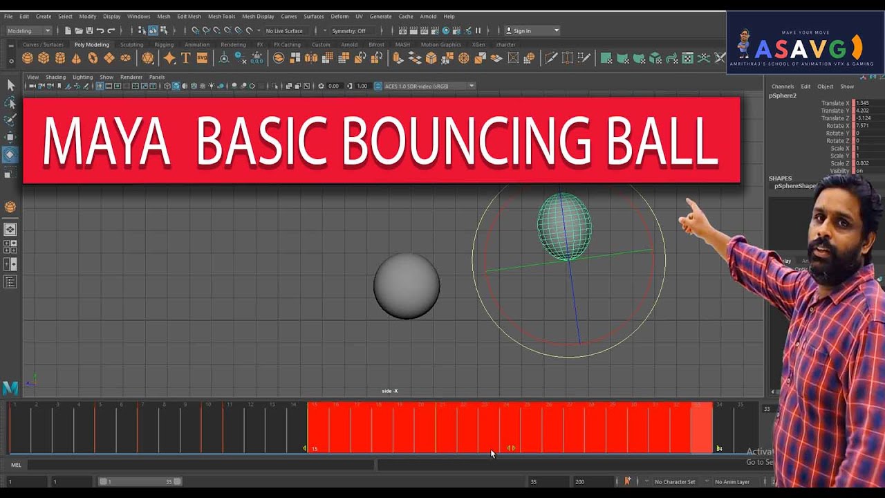 Maya Ball Bouncing Basics Malayalam Tutorial - YouTube