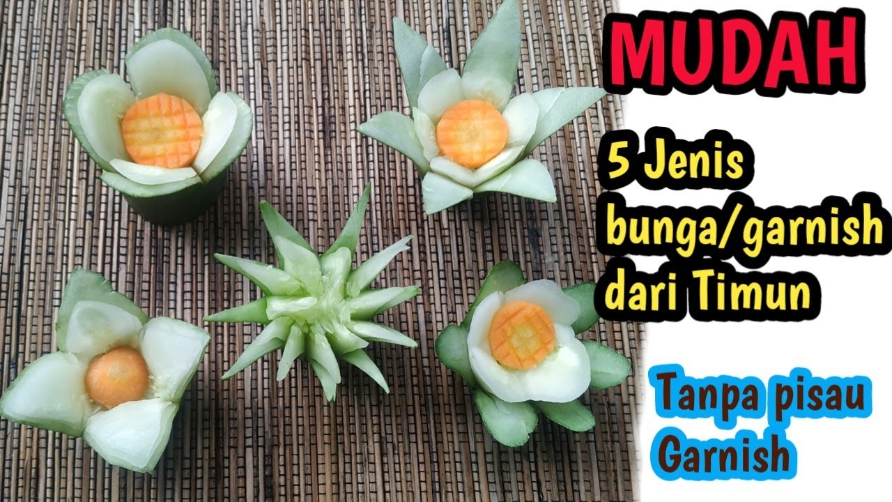 Tutorial buat garnish timun,,gampang tanpa pisau khusus - YouTube