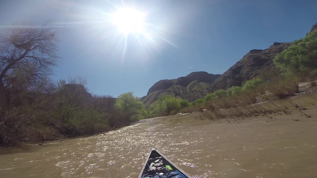 Gila River Gila Box #32 - Solo Canoe Trip - YouTube