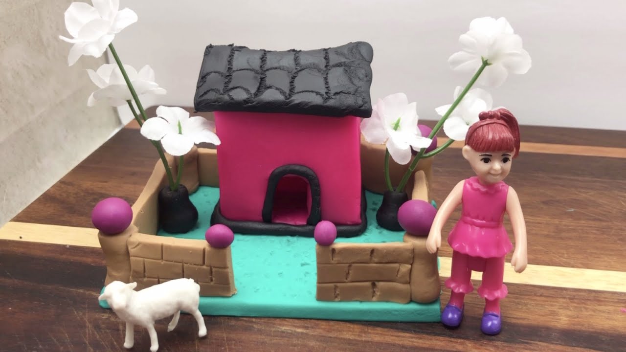 DIY how to make miniature house for Dolls using polymer clay | Polymer ...