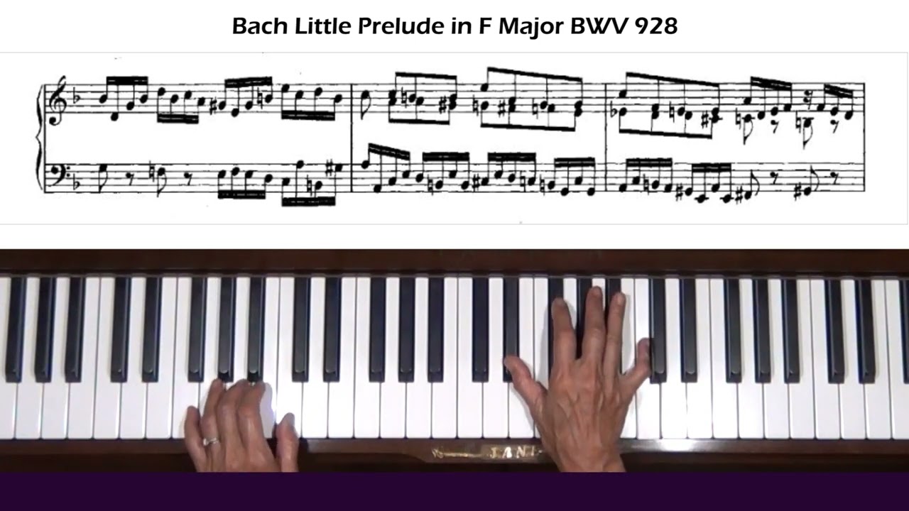 Bach 12 Little Preludes No. 9 in F Major BWV 928 Piano Tutorial - YouTube