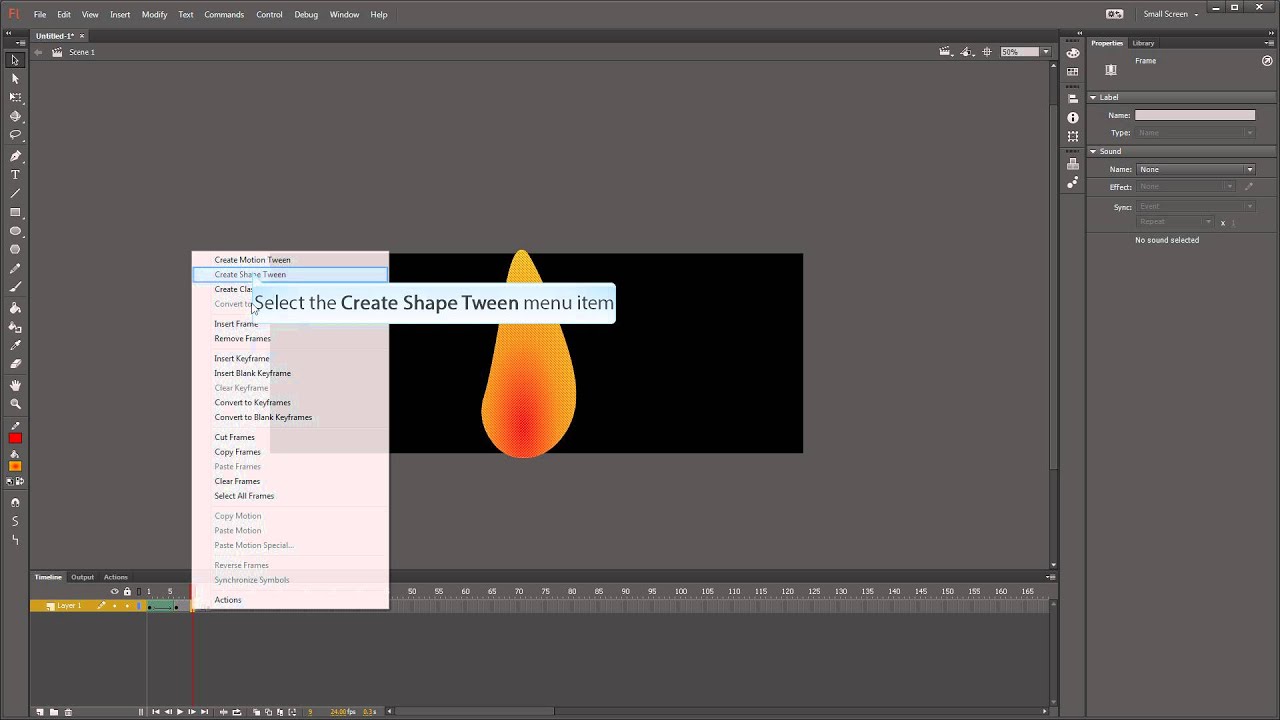 Example Flame Shape Tween - YouTube
