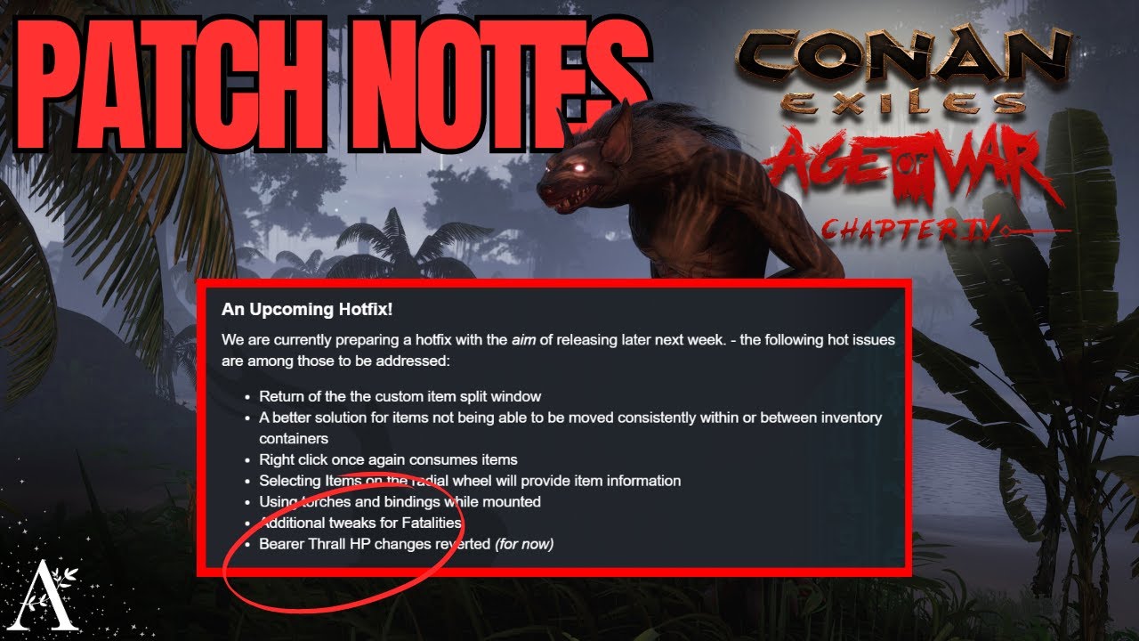 HOTFIX INCOMING! PATCH NOTES & SOLO DAY 2 | CONAN EXILES - CH. IV - YouTube