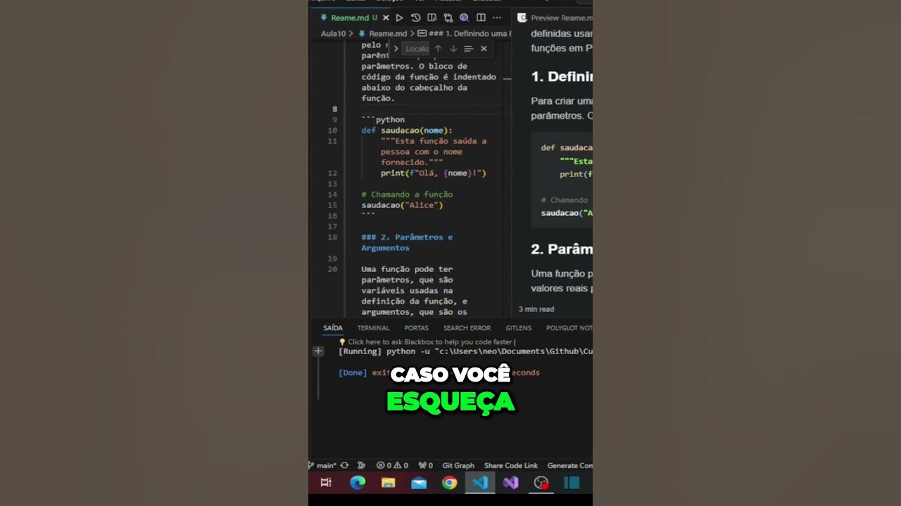 Funções Em Python Aula Completa Na Descrição🎯 Shotrs Pythonprogramming Python Programação