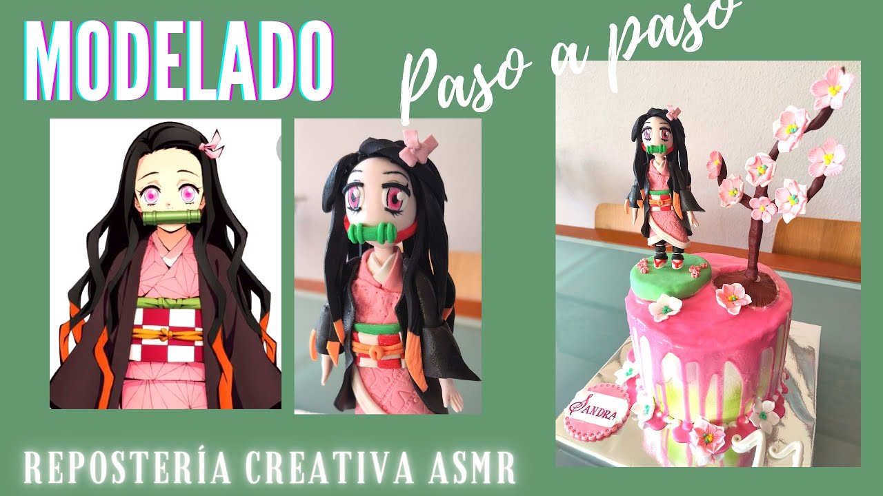 Como Hacer Nezuko Kamado En Fondant Kimetsu No Yaiba How To Make