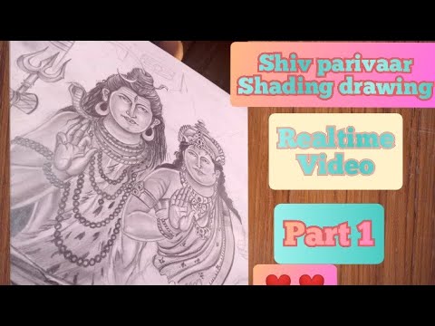 Lord Shiva parivaar shading drawing 😊/sketch/part :-1 - YouTube