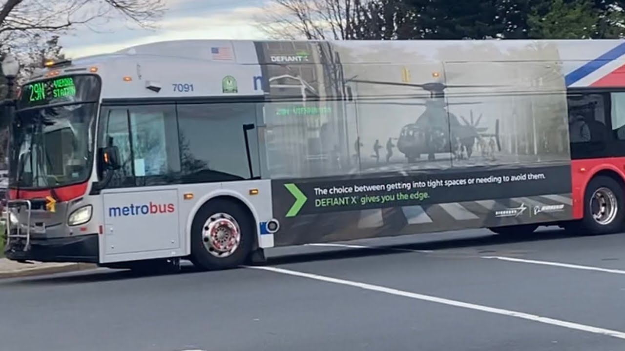 Wmata metro bus 2011 new flyer Xcelsior XDE40 #7091 route 29N to Vienna ...