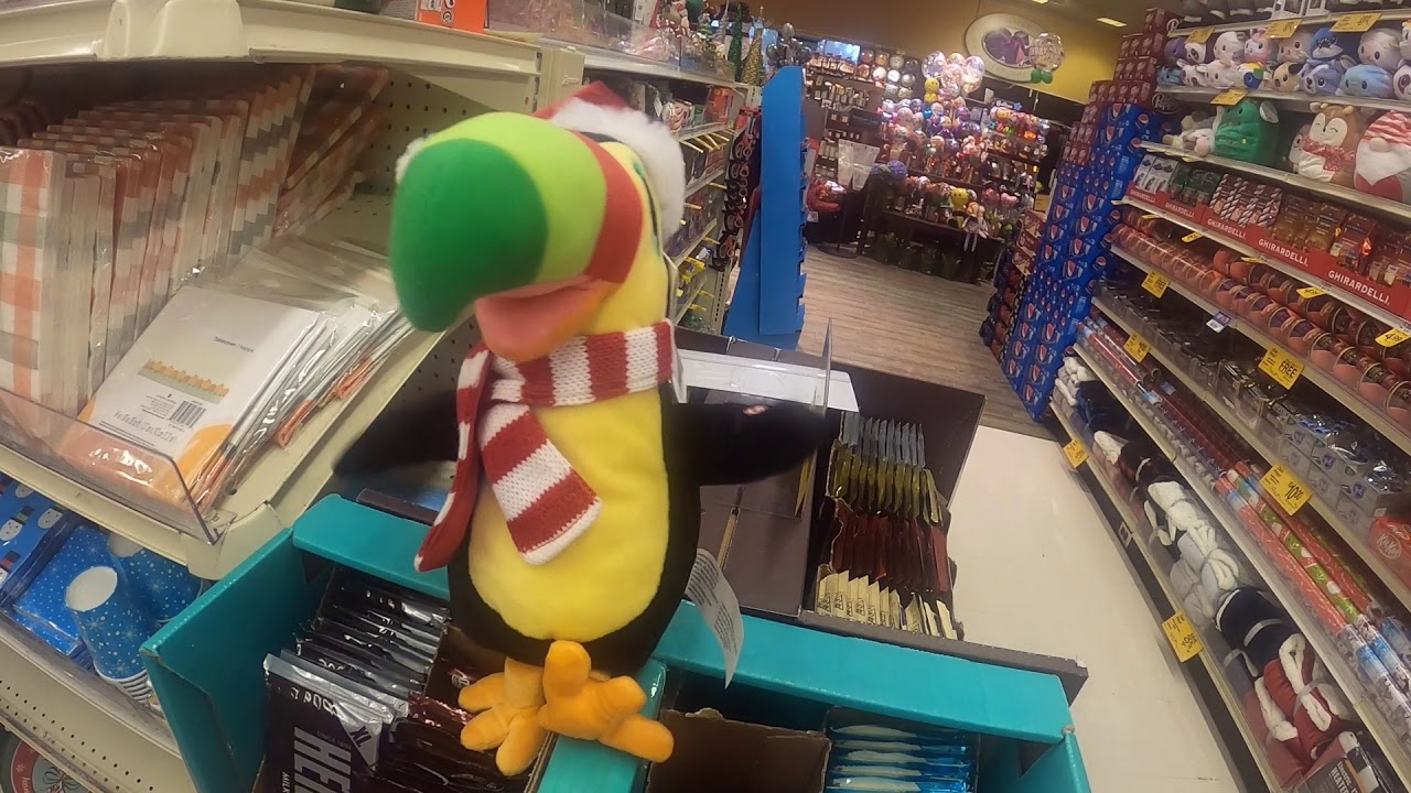 Gemmy Toucan Jingle Bells Animatronic at Vons Christmas 2020 - YouTube