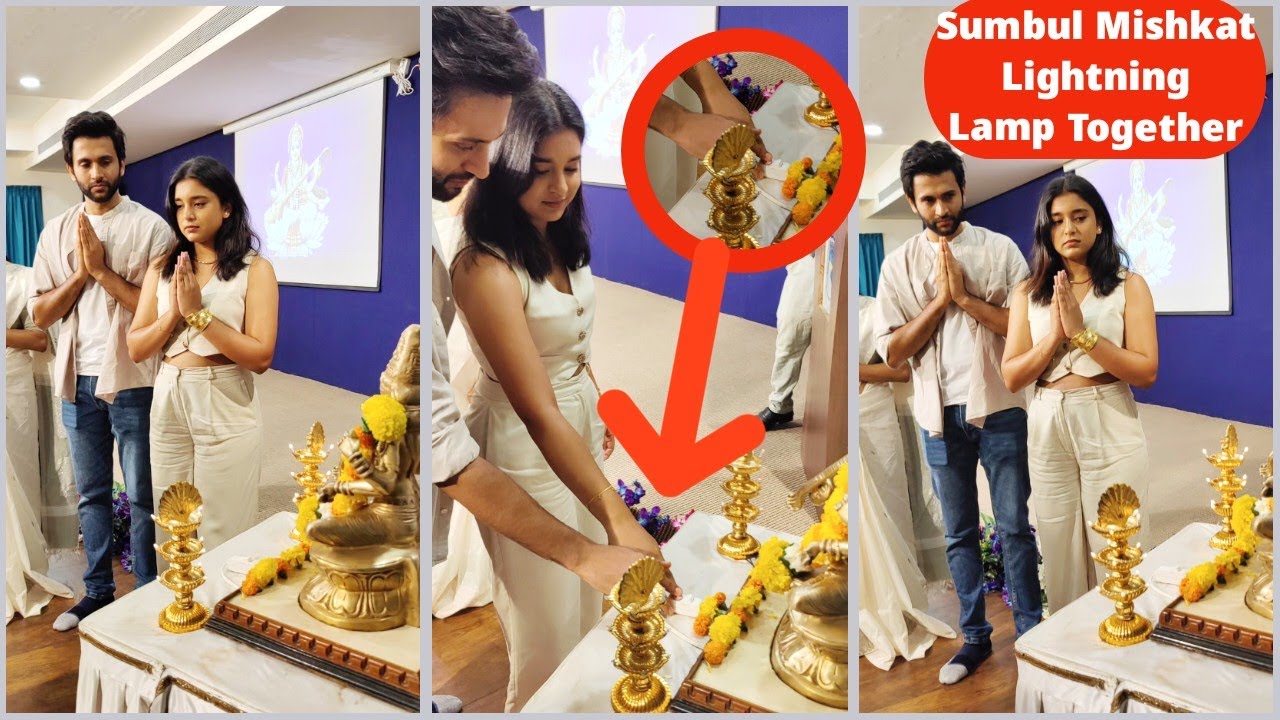 Sumbul Touqueer Khan with Mishkat Varma Lighting Lamp Together and ...