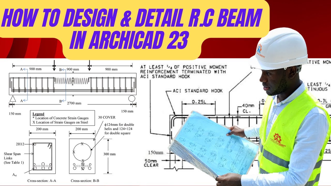How to Design and Detail an R.C.C. Beam in ArchiCAD 23 - YouTube