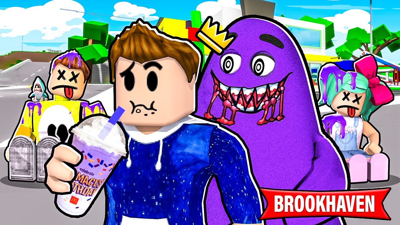 CUIDADO CON GRIMACE SHAKE en BROOKHAVEN! 😱🏡 (LA BEBIDA QUE TE MATA ...