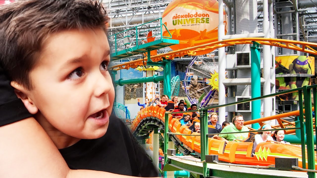 KID RIDES GIANT INDOOR ROLLER COASTER! - YouTube