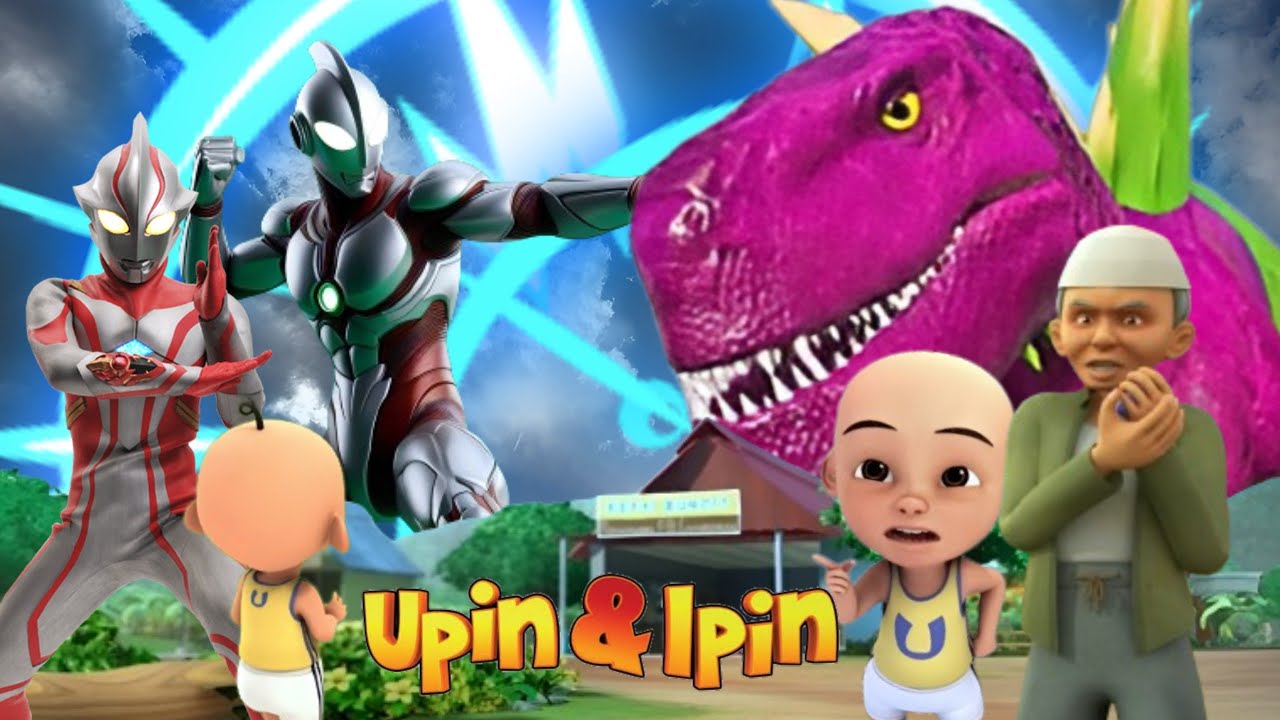 Upin Ipin Takut Ada Tirex Dinosaurus Merah Duri Punggung Ultraman ...