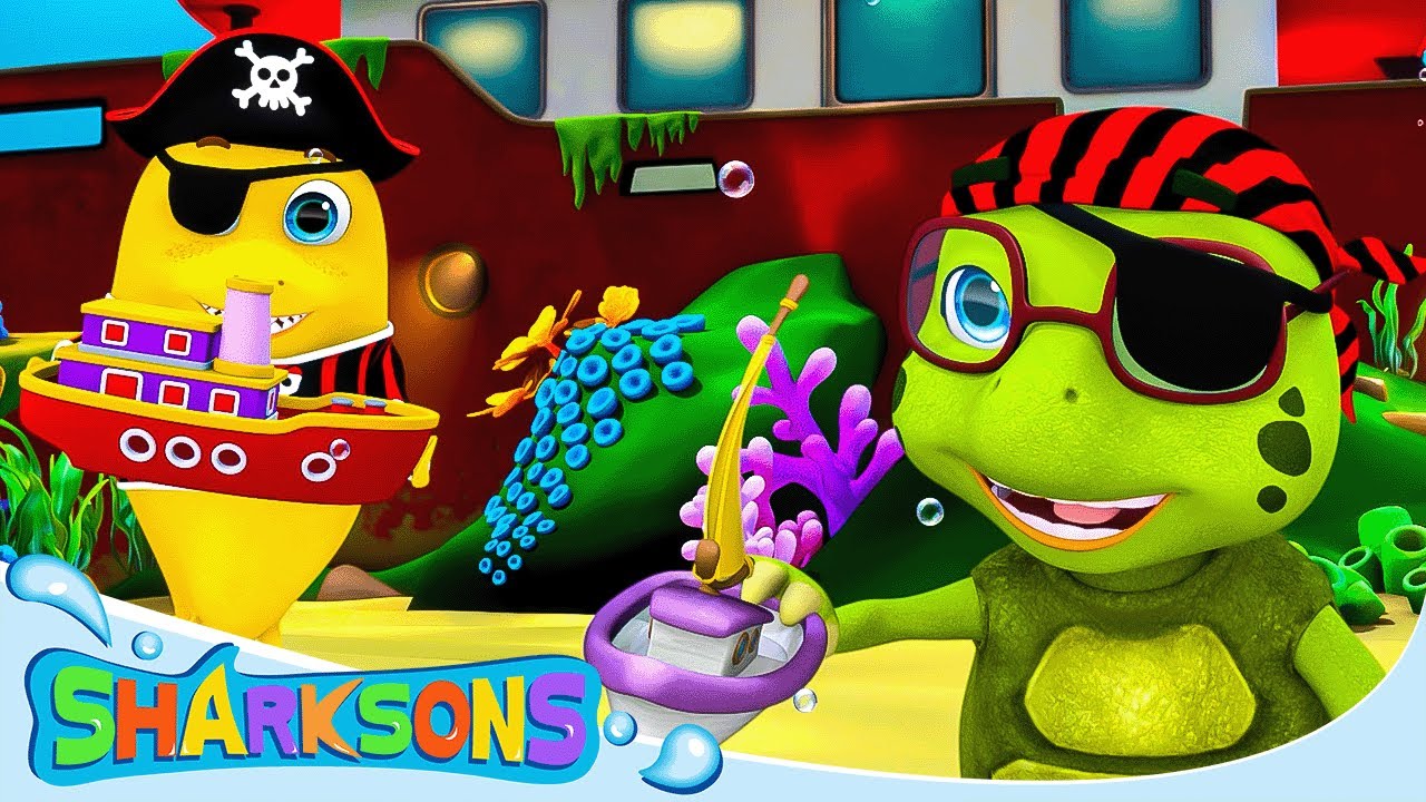 Pirate Treasure Hunt | The Sharksons - Songs for Kids | Nursery Rhymes ...