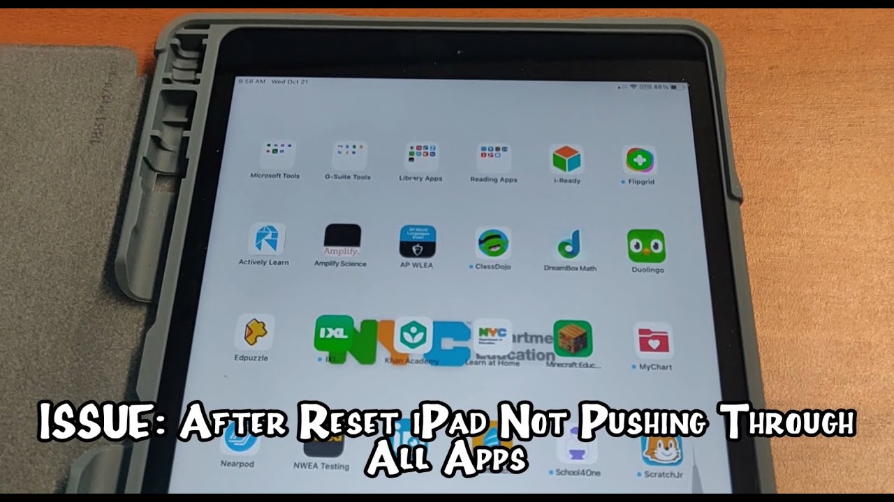 NYC DOE iPad ISSUE: AFTER Reset NOT Pushing ALL Apps Through During ...
