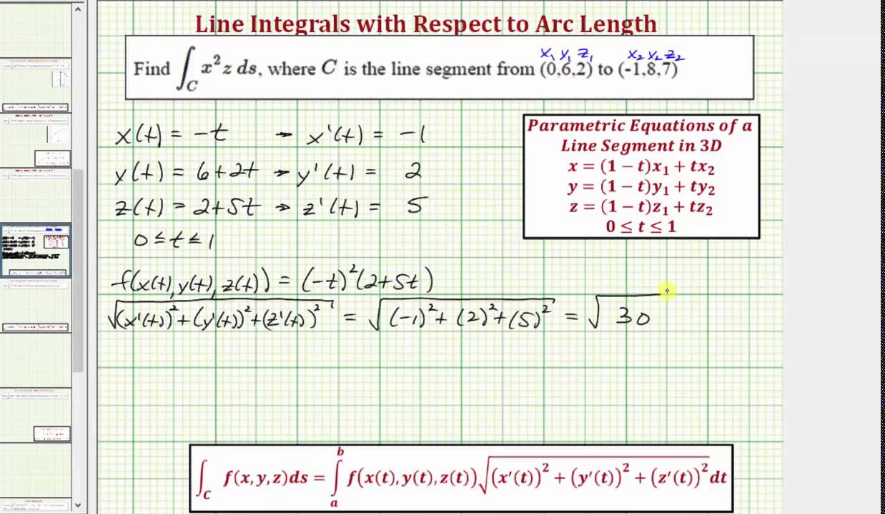 evaluate-the-line-integral-of-x-2z-along-a-line-segment-in-3d-youtube