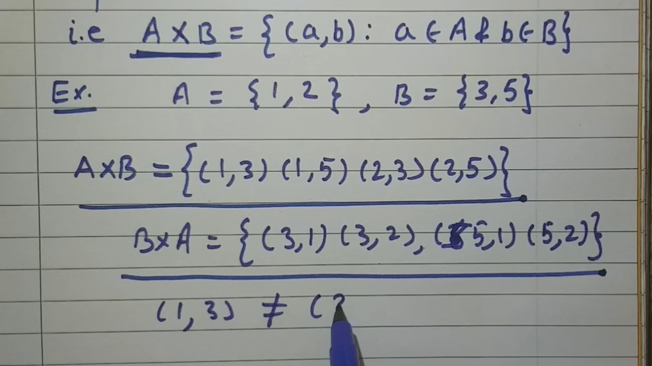 Class XI maths Relations and functions (cartesian product) - YouTube