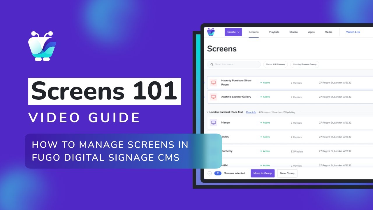 How To Manage Your Digital Signage Screens With Fugo CMS - YouTube
