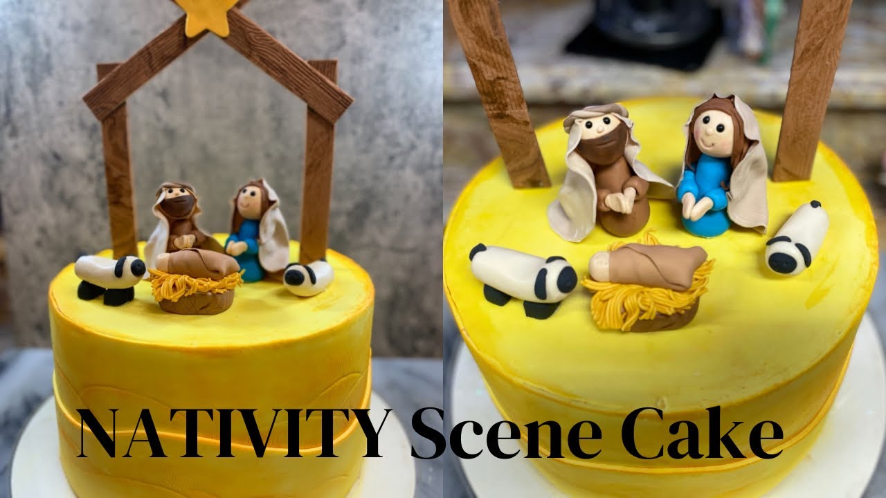 How to Make a Nativity Scene Christmas Cake - YouTube