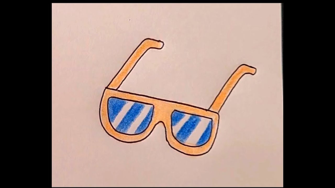 How to draw a sunglass drawing with easy steps - YouTube