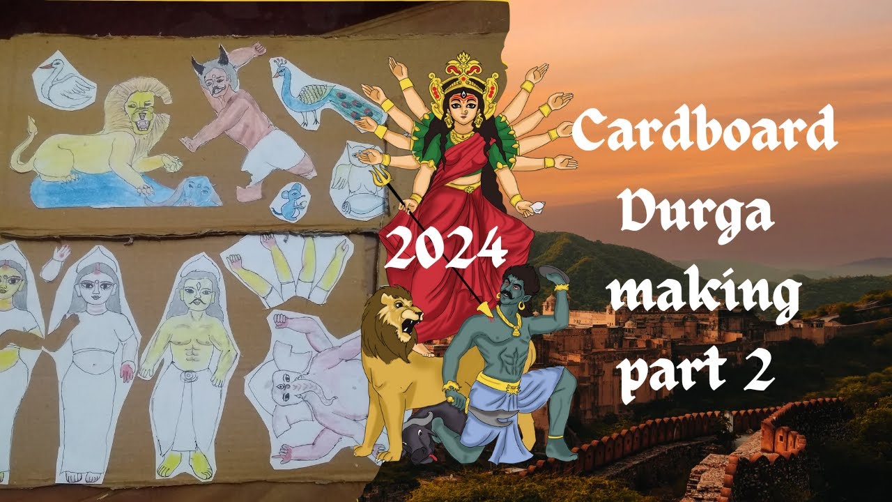 How to make Durga maa using Cardboard part 2 cardboard Durga making ...