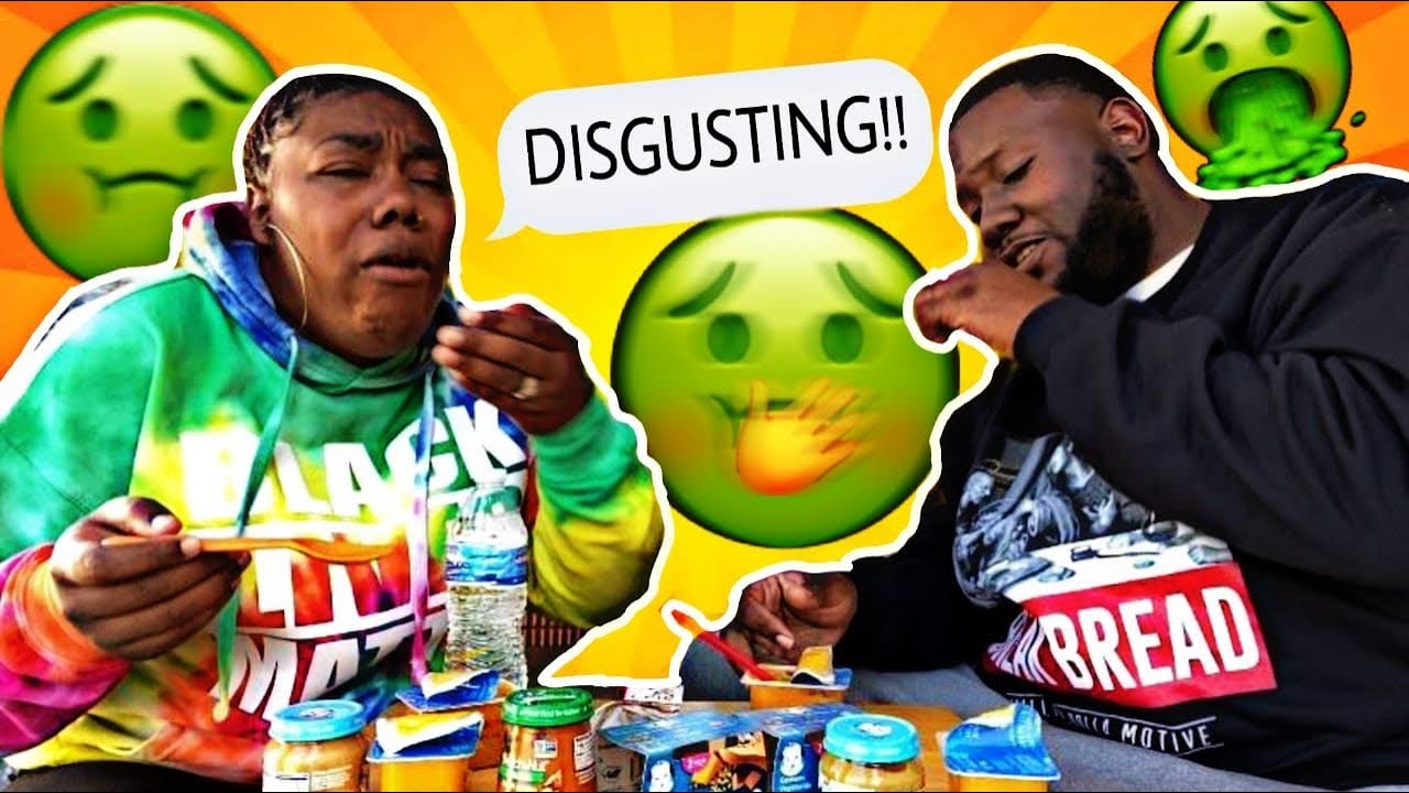 BABY FOOD CHALLENGE | VEGGIES, FRUIT, MEAT | THROW UP CHALLENGE | FUNNY ...