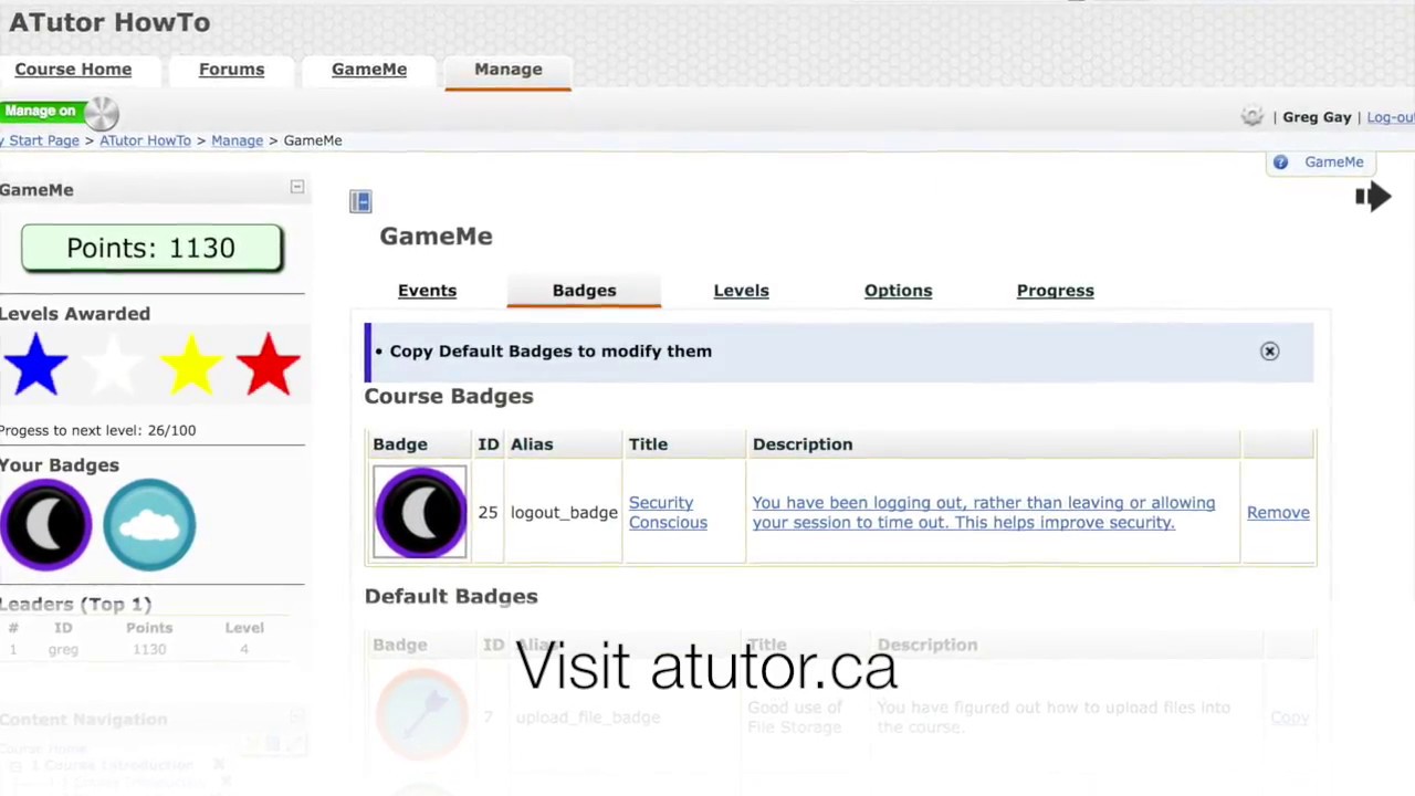 Installing and Using ATutor GameMe - YouTube