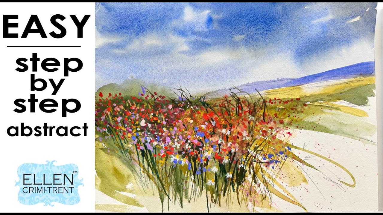 EASY Watercolor Abstract Landscape - YouTube