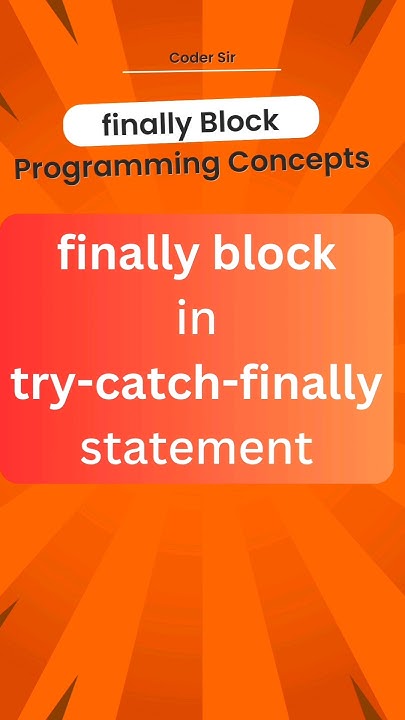 Finally Block In Try Catch Finally Programmingconcepts Programming Coding Codersir Trycatch
