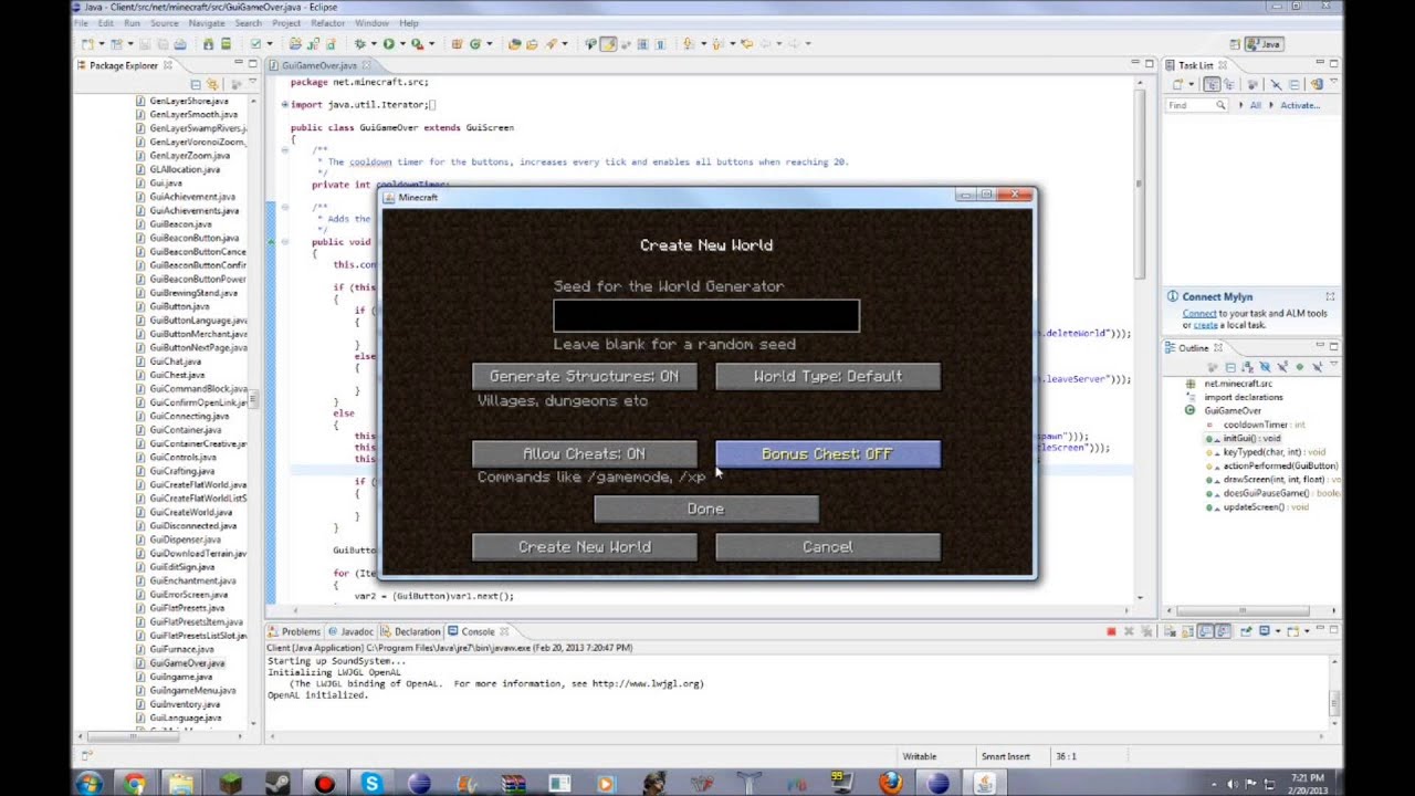 Minecraft Coding Adding A Button To A Gui And Colouring Text Youtube