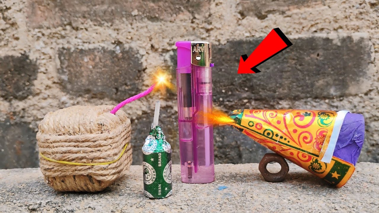 Diwali crackers vs lighter experiment 😱 😱 ll Diwali crackers experiment ...