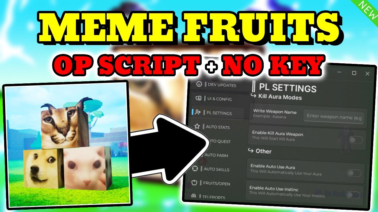 *NEW* Meme Fruits OP SCRIPT (AUTO QUEST , KILL AURA,AUTO FARM LVL ...