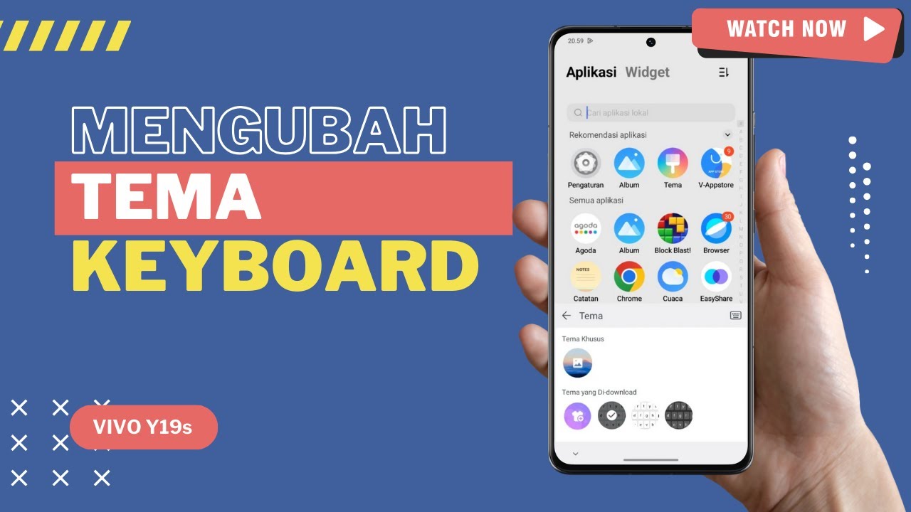 Cara Mengubah Tema Keyboard di Hp vivo Y19s - YouTube