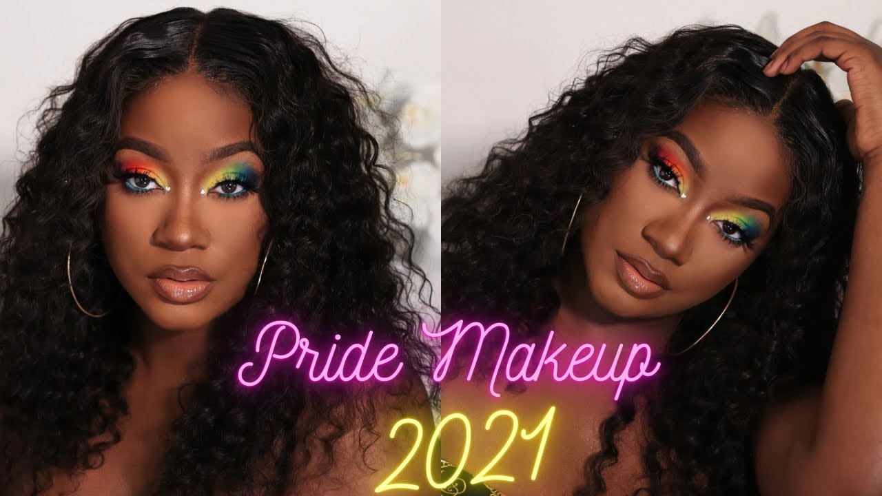 PRIDE INSPIRED MAKEUP TUTORIAL | FULL FACE ROUTINE| MEG & DA BABY DRAMA - YouTube