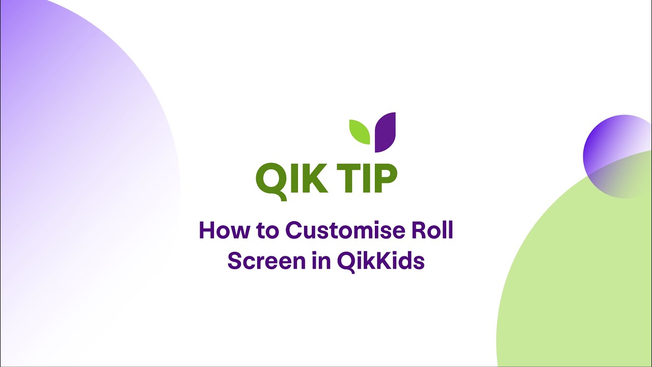 Qik Tip - How to customise roll screen in QikKids - YouTube