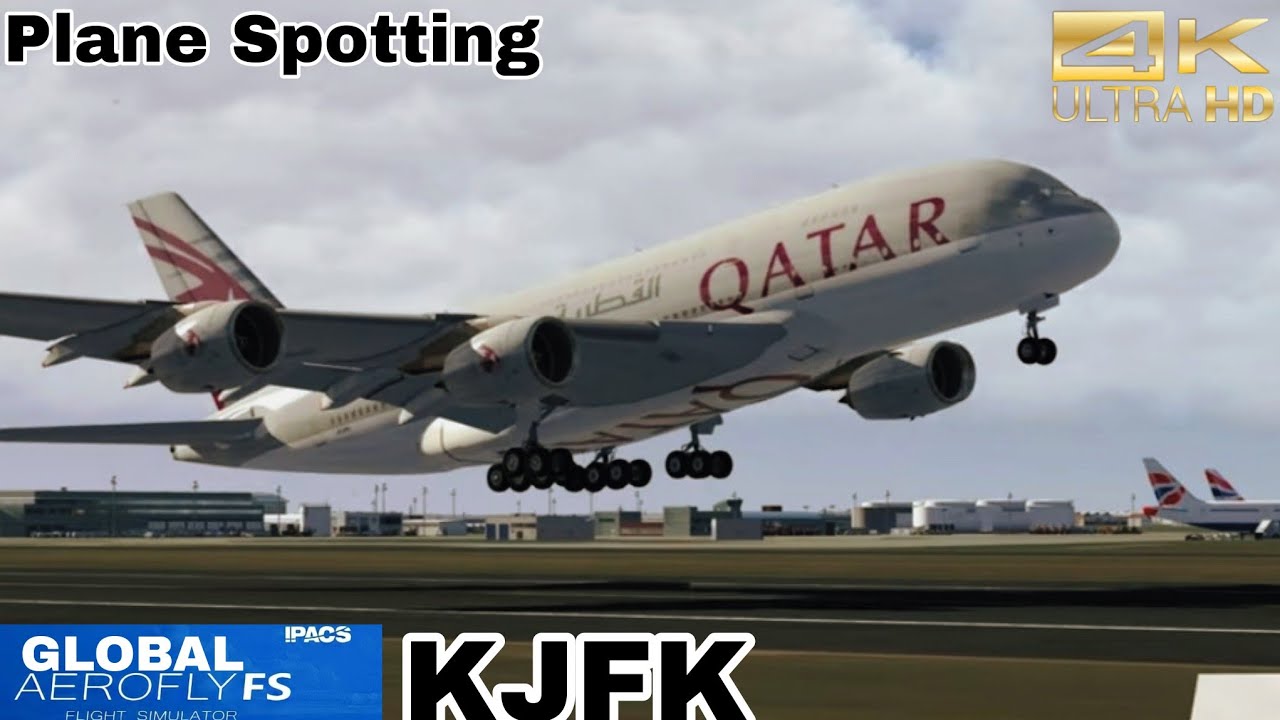 4k | AEROFLY FS GLOBAL | KJFK Plane Spotting | evening takeoffs and ...