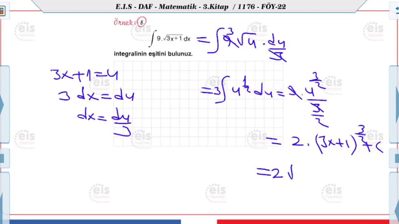 Matematik 3 - İntegral 3📏 - YouTube