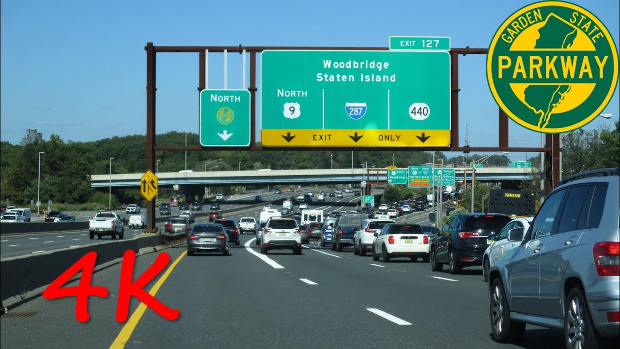 ⁴ᴷ Garden State Parkway (Exits 117 to 129) northbound (Local Lanes) [4K ...