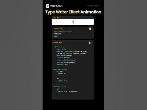 CSS Typing Animation - YouTube