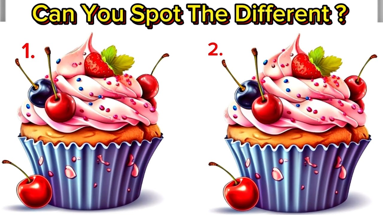 Can You Spot The Different Of Various Cupcakes #different #puzzle # ...
