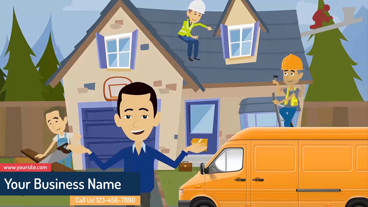Roofing Contractors 2D Animated Promo Video - YouTube