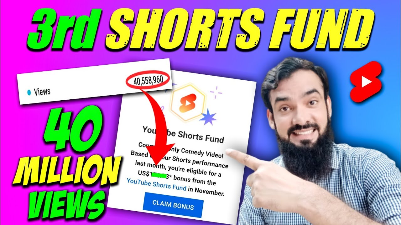 40 Million Views Par Kitna Shorts Fund Mila 🤑 YouTube Shorts Fund 🎉 ...
