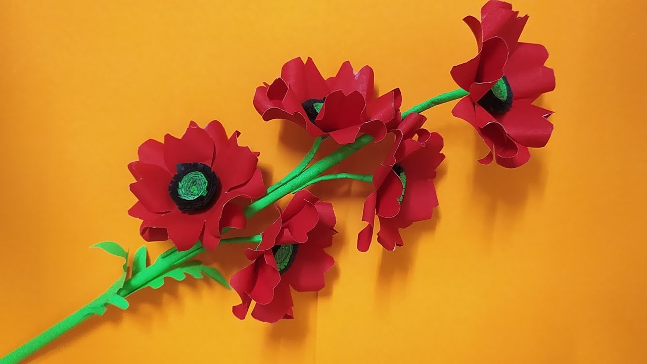 How to make 3D paper flower|flower with Craft paper|home decor|origami ...