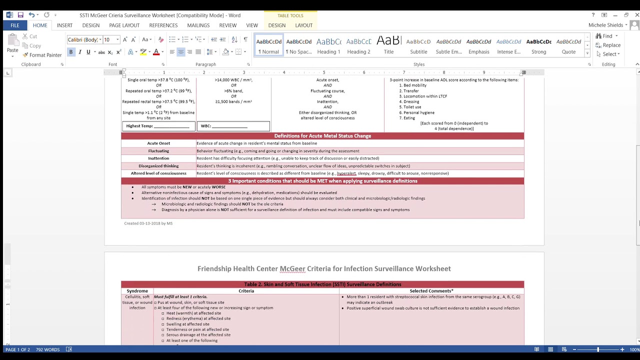 SSTI McGeer Criteria Surveillance Worksheet - YouTube